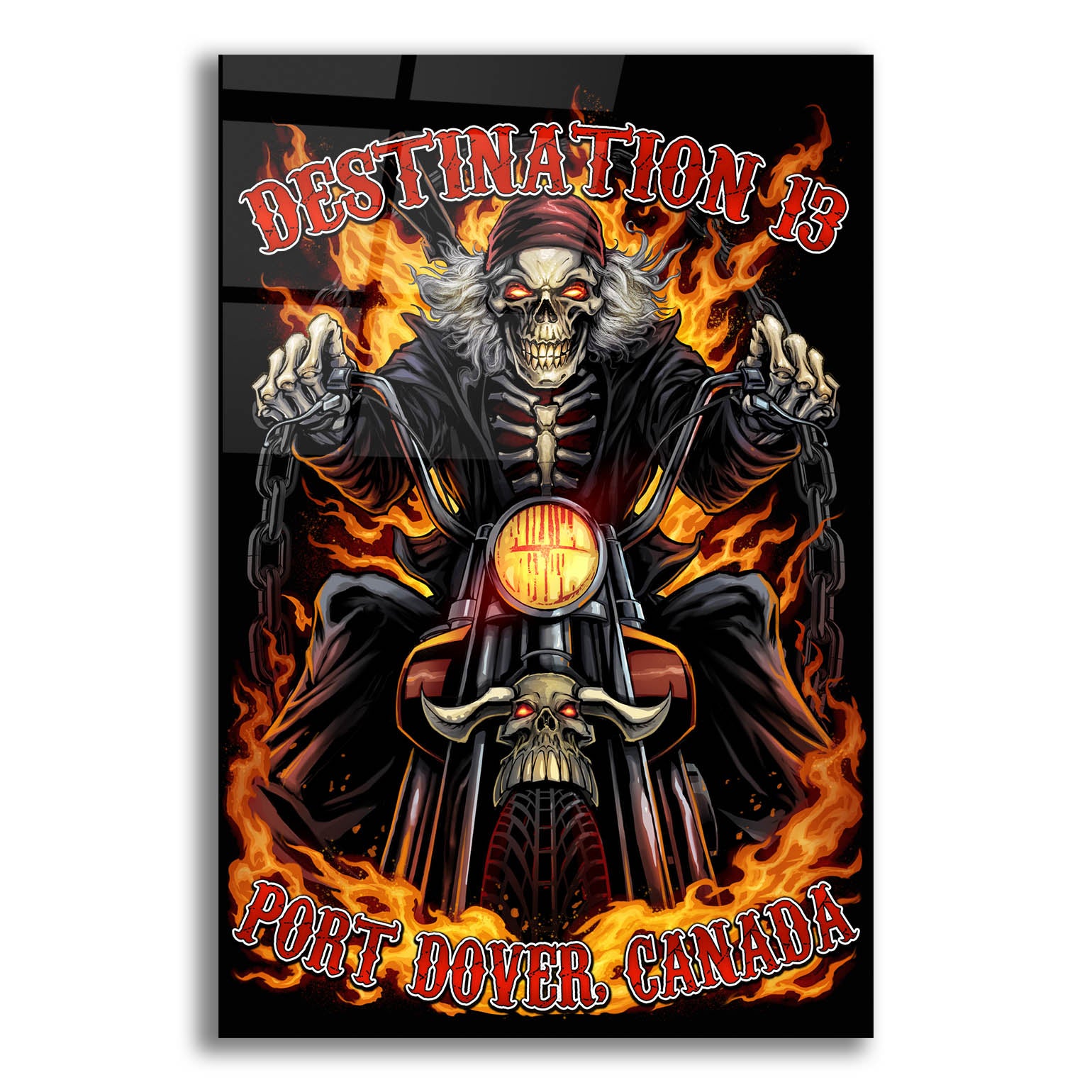 Epic Art 'Skeleton Rider With Text' by Flyland Designs, Acrylic Glass ...