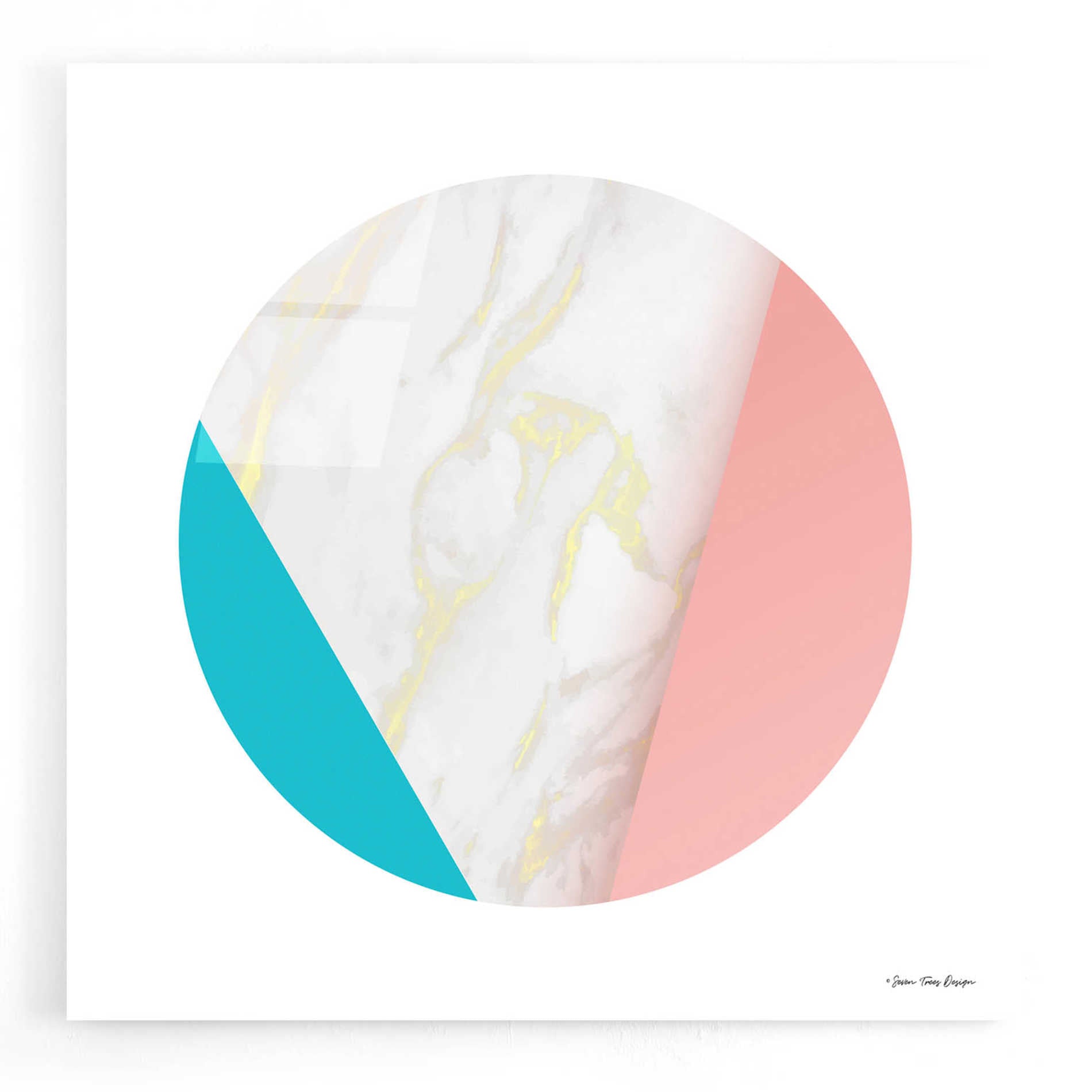 Epic Art 'Pink Marble Circle III' by Seven Trees Design, Acrylic Glass ...